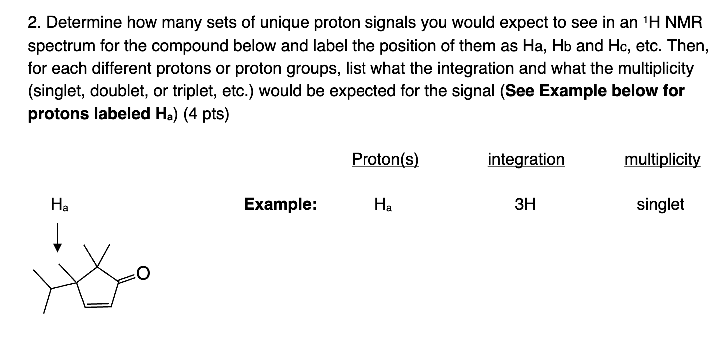 Solved 2. ﻿Determine how many sets of unique proton signals | Chegg.com