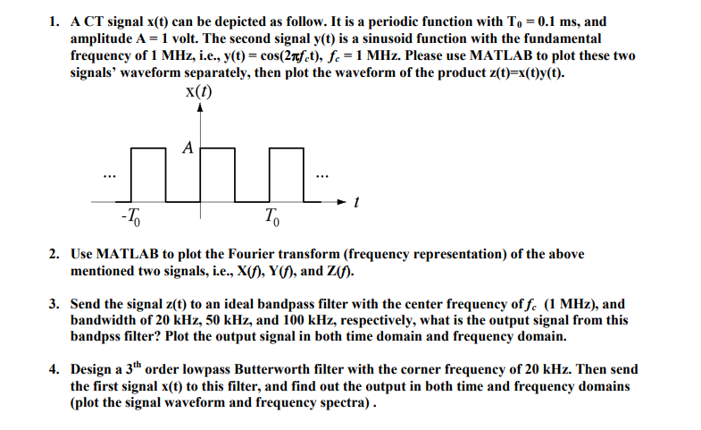 Solved 1. A CT signal x(t) can be depicted as follow. It is | Chegg.com