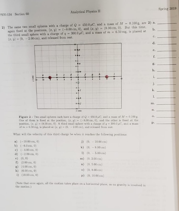 Solved Spring 2019 Analytical Physics II Section 60 PHY-134 | Chegg.com