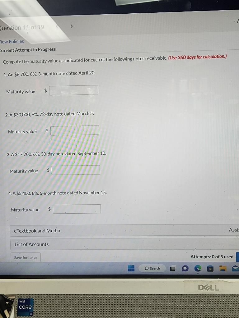 Solved Compute the maturity value as indicated for each of | Chegg.com