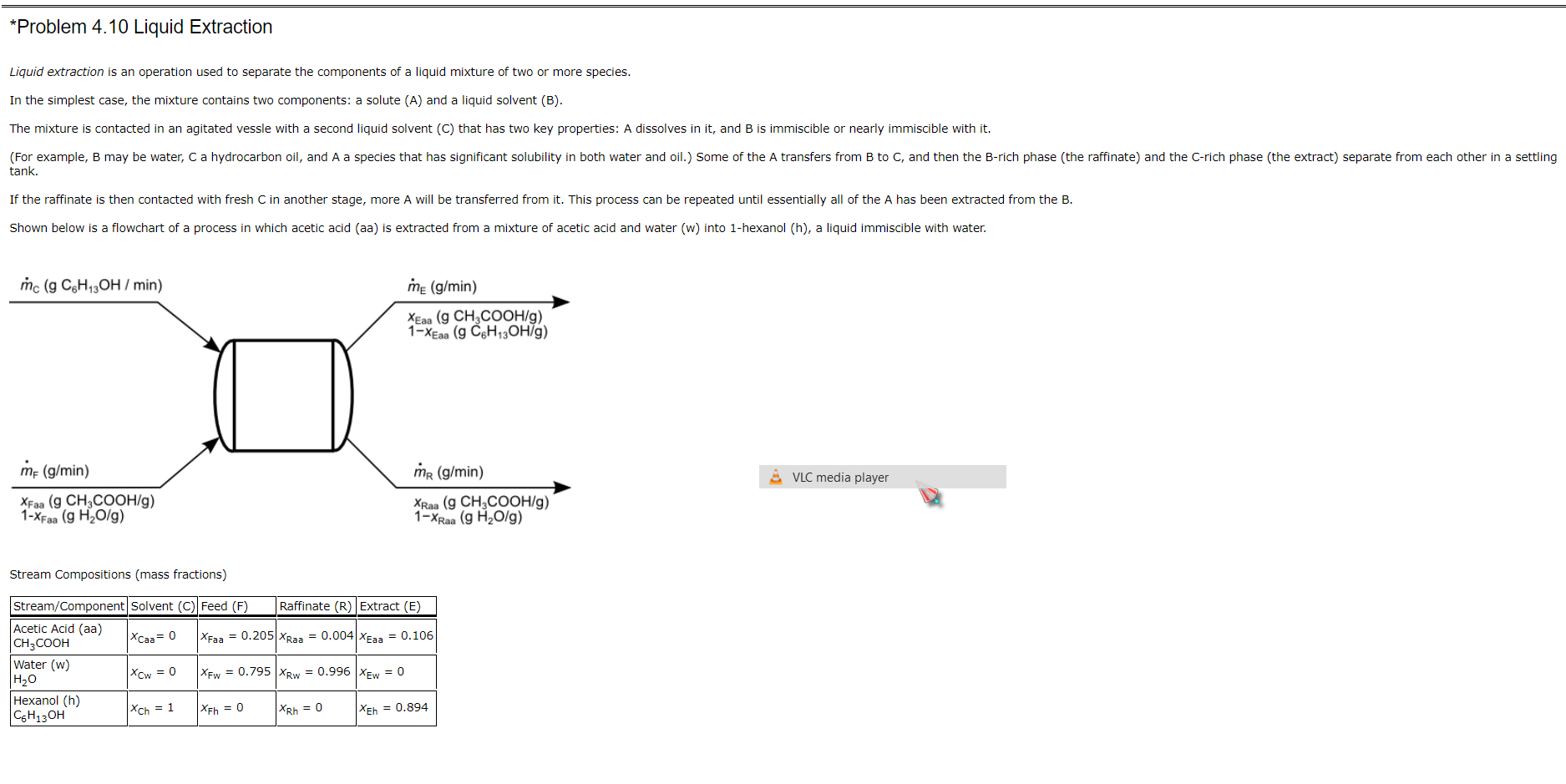Solved * Problem 4.10 Liquid Extraction Liquid extraction is | Chegg.com