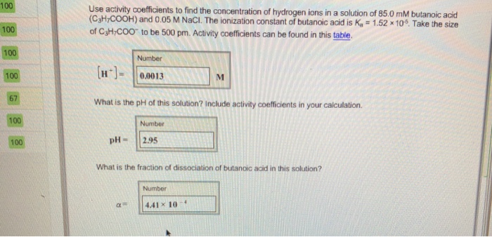 Solved Use activity coefficients to find the concentration | Chegg.com