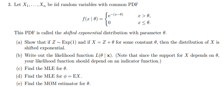 Solved Let x1,dots,xn be ﻿iid random variables with common | Chegg.com