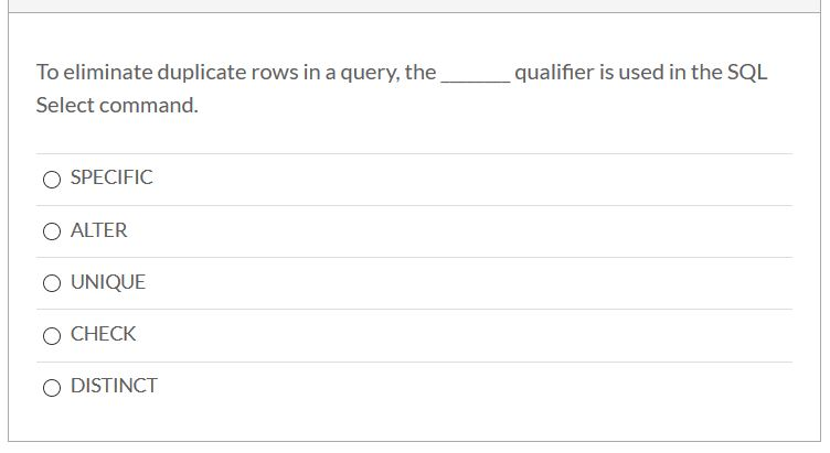Solved When Creating A Table Using SQL Which Of The Chegg
