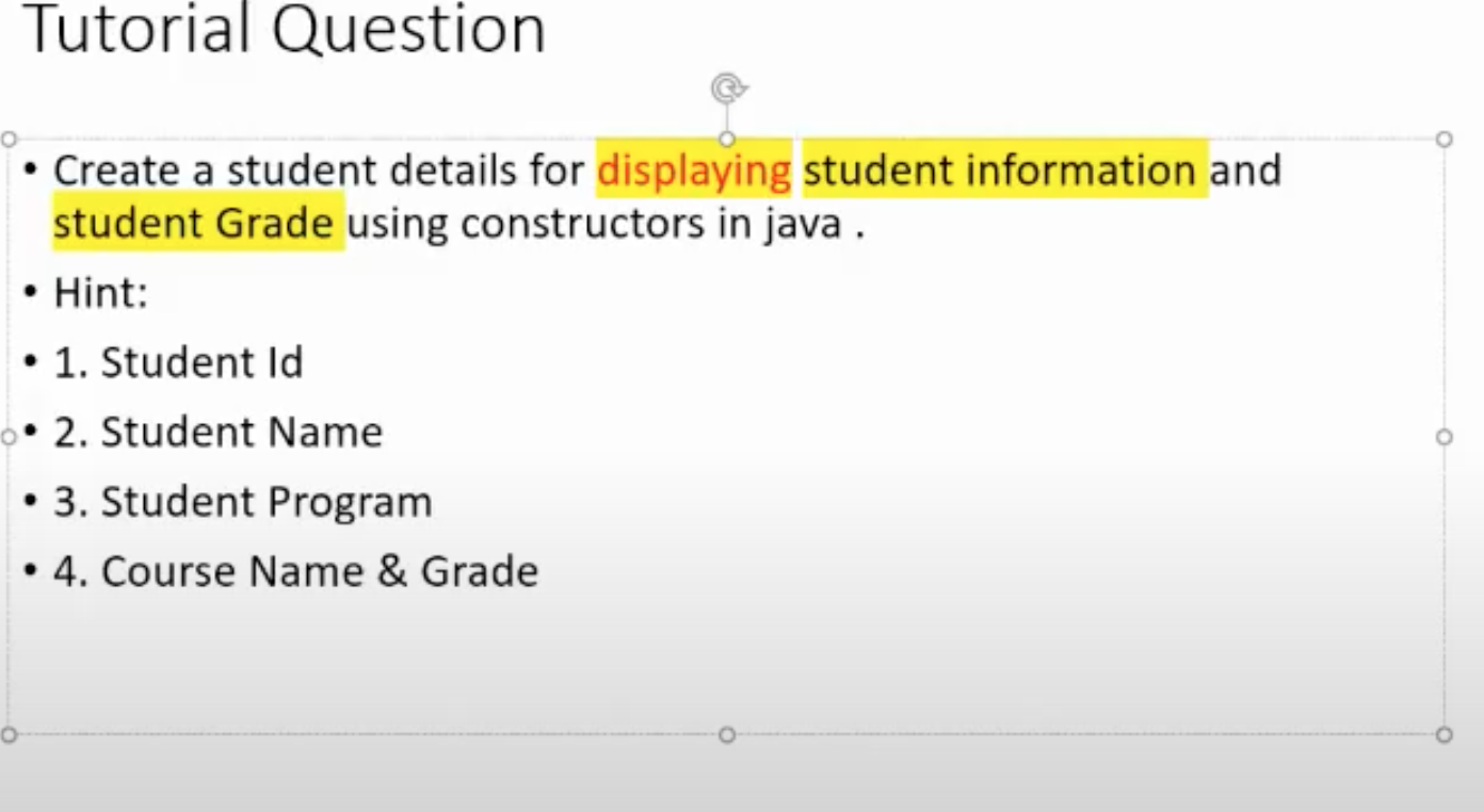 Solved Tutorial Question • Create a student details for | Chegg.com