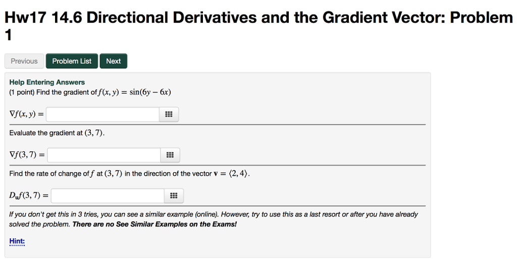 Solved Hw17 14.6 Directional Derivatives and the Gradient | Chegg.com