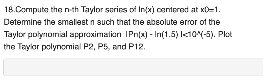 Solved MatLab Solution18.Compute the n-th Taylor series of | Chegg.com