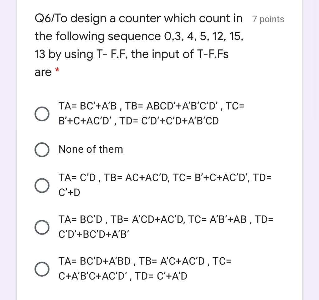 Solved Q6/To design a counter which count in 7 points the | Chegg.com