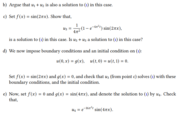 Solved In this problem we will consider the heat equation on | Chegg.com