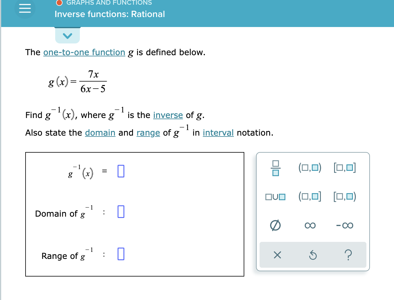 Solved = GRAPHS AND FUNCTIONS Inverse functions: Rational | Chegg.com