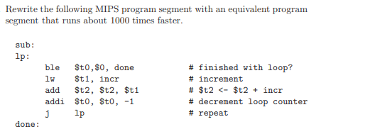 Solved Rewrite the following MIPS program segment with an | Chegg.com