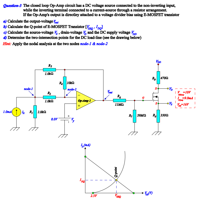 Solved Question-3 The closed loop Op-Amp circuit has a DC | Chegg.com