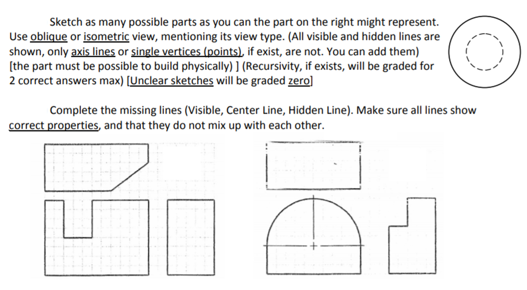 Solved Sketch as many possible parts as you can the part on | Chegg.com