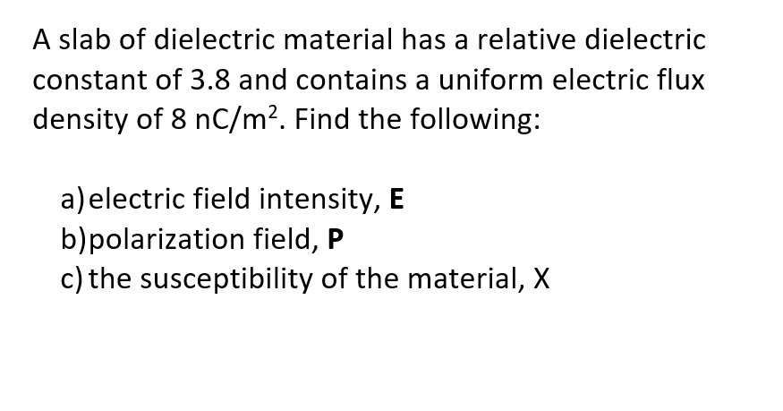 Solved A slab of dielectric material has a relative | Chegg.com