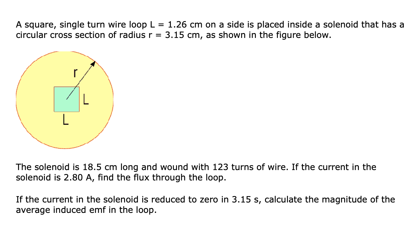 Solved = A square, single turn wire loop L = 1.26 cm on a | Chegg.com