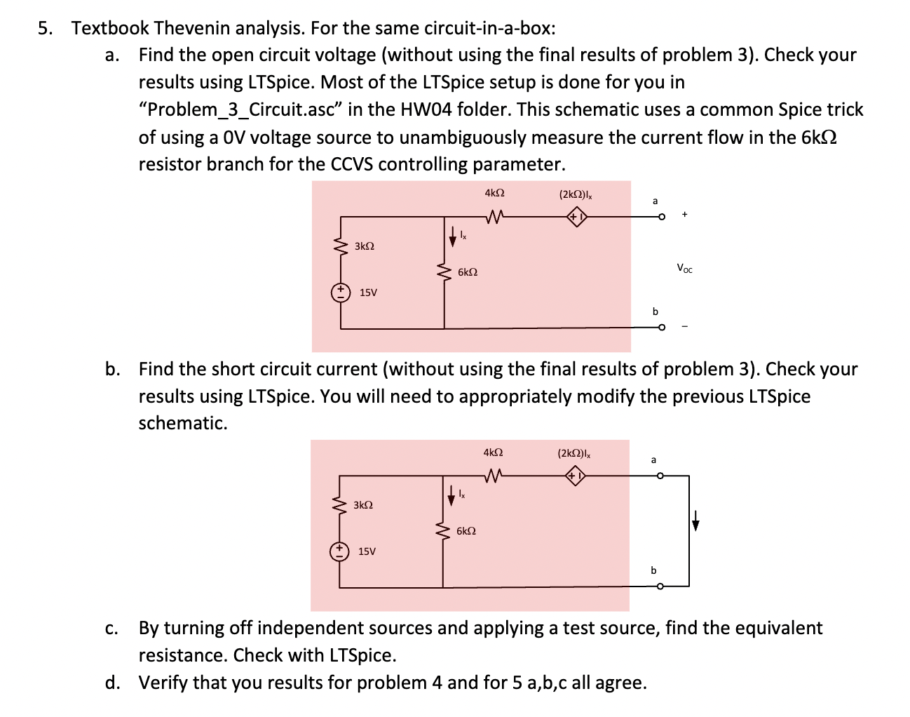 Solved Textbook Thevenin analysis. For the same | Chegg.com