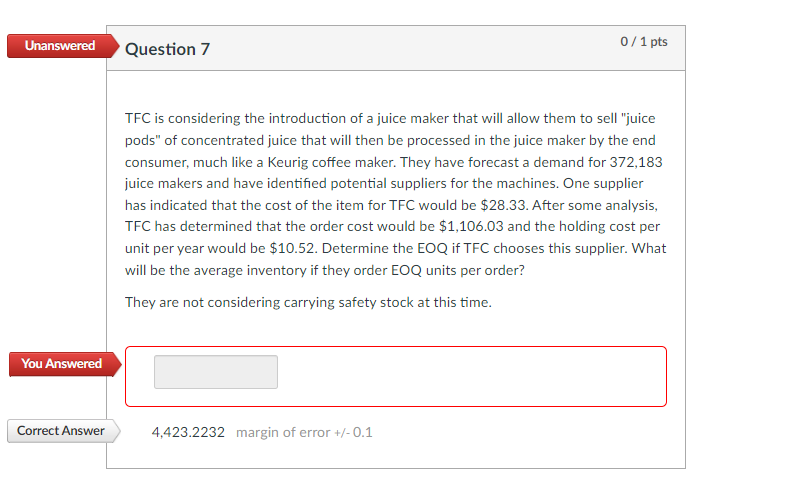 Solved TFC is considering the introduction of a juice maker | Chegg.com