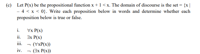 Solved (e) Let P(x) be the propositional function x +1 | Chegg.com