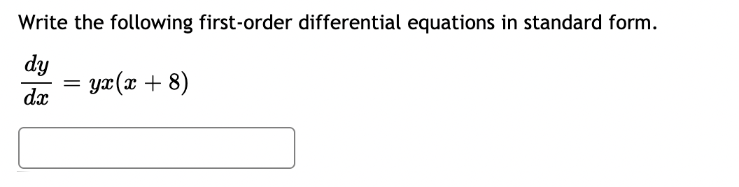 Solved Write the following first-order differential | Chegg.com