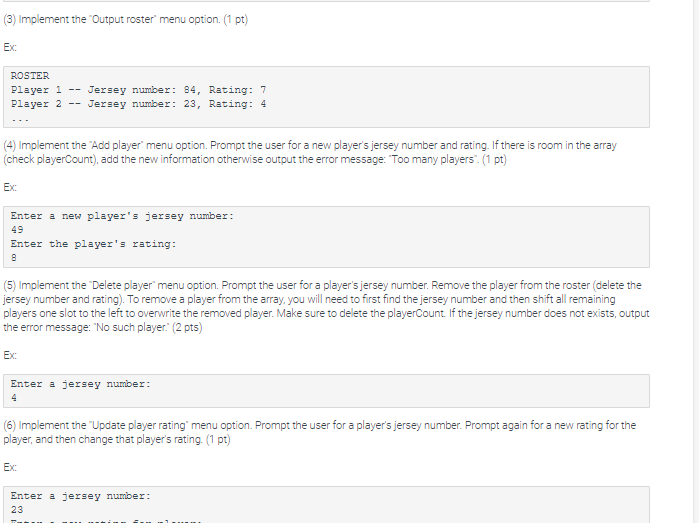 9.10 LAB*: Program: Soccer team roster (Functions, | Chegg.com