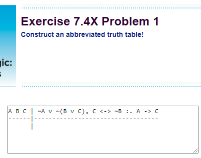 Solved Exercise 7.4X Problem 1 Construct an abbreviated | Chegg.com