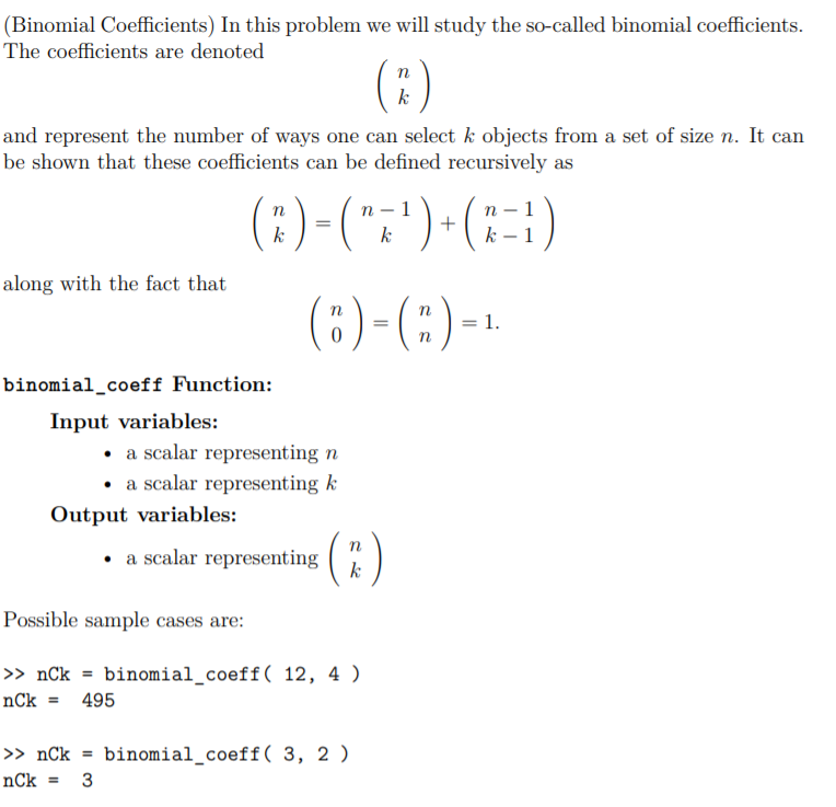 Solved Used mathlab Recursion do not used any built in | Chegg.com