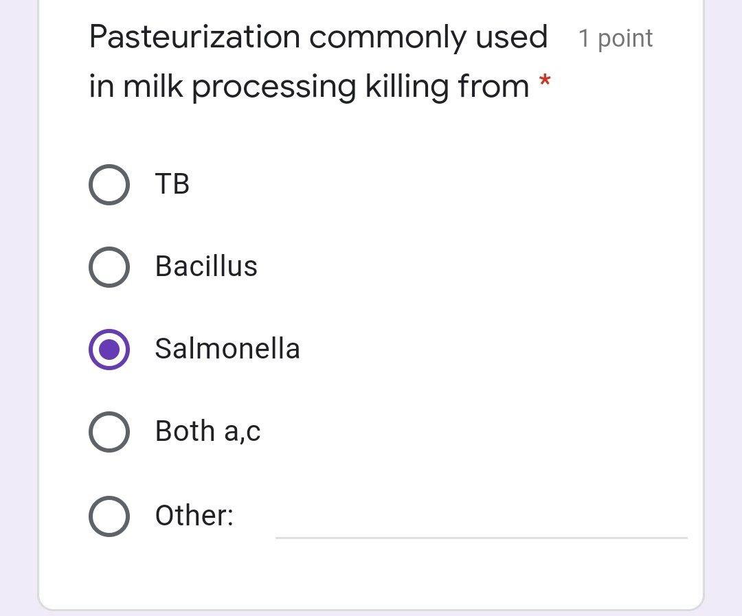 Solved Pasteurization commonly used 1 point in milk | Chegg.com
