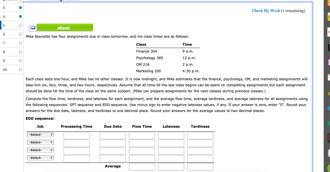 Solved Check My Work (1 remaining) Mike Reynolds has four | Chegg.com