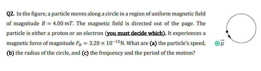 Solved Q2. In the figure, a particle moves along a circle in | Chegg.com