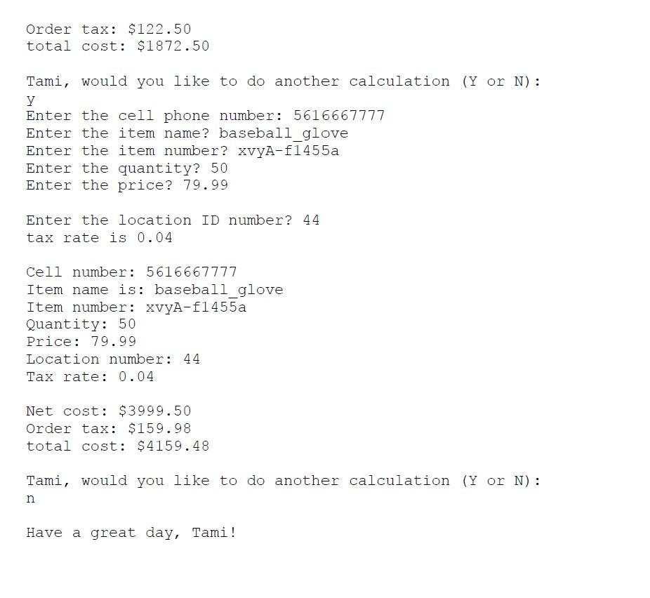 Solved COP 3014-program 1- order calculator Assignment | Chegg.com