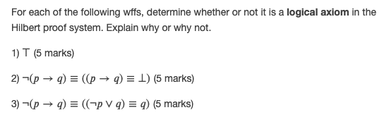 Solved For each of the following wffs, determine whether or | Chegg.com