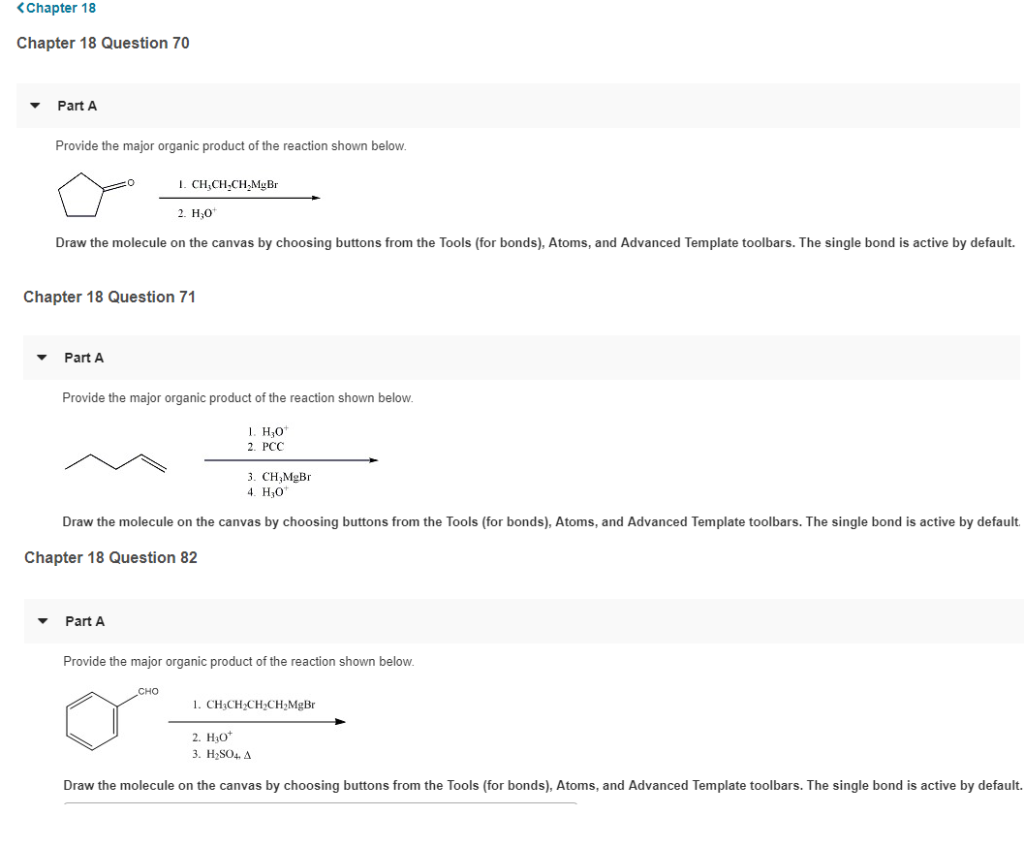 Solved 〈Chapter 18 Chapter 18 Question 70 PartA Provide the | Chegg.com
