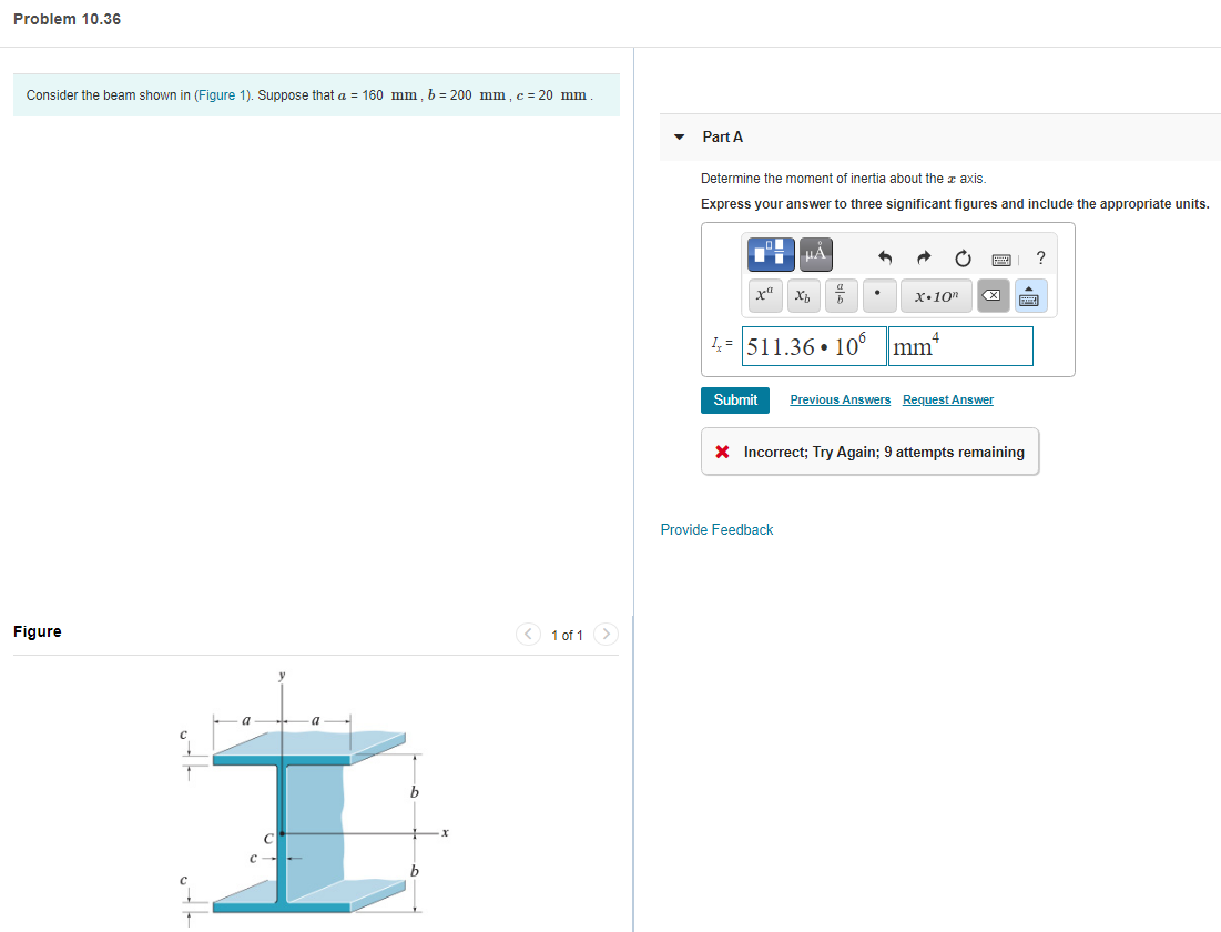 Solved Problem 10.36 Consider the beam shown in (Figure 1). | Chegg.com