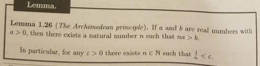 Solved make explicit use of the archimedean principle and | Chegg.com