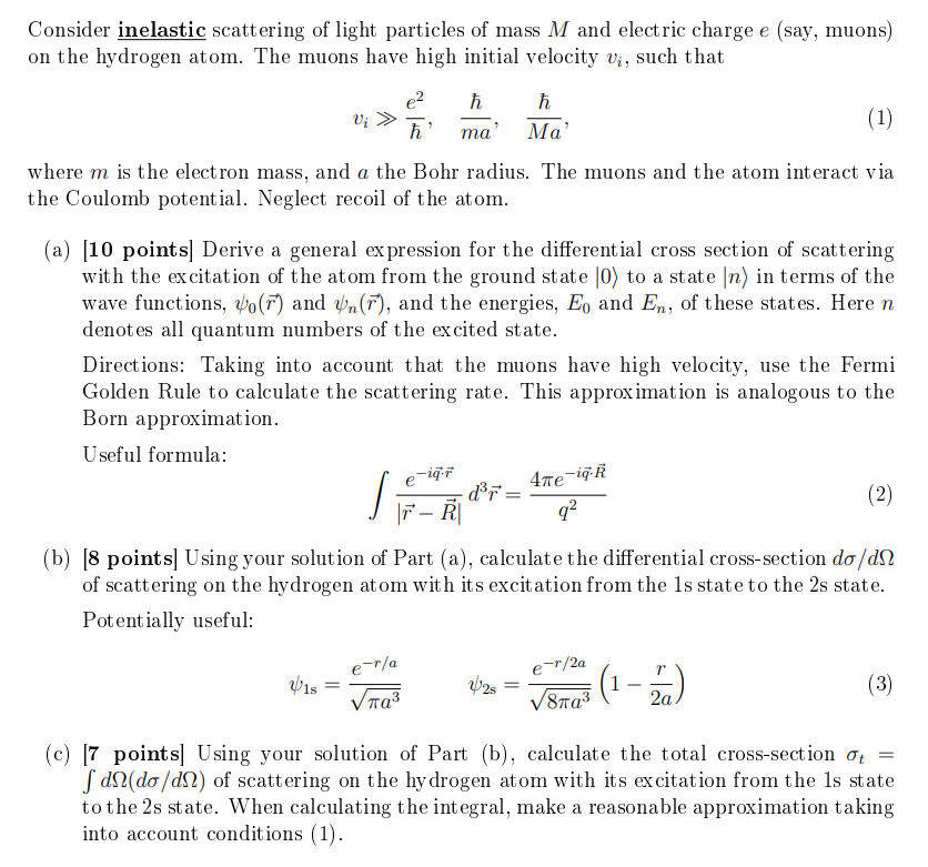 Solved Consider inelastic scattering of light particles of | Chegg.com
