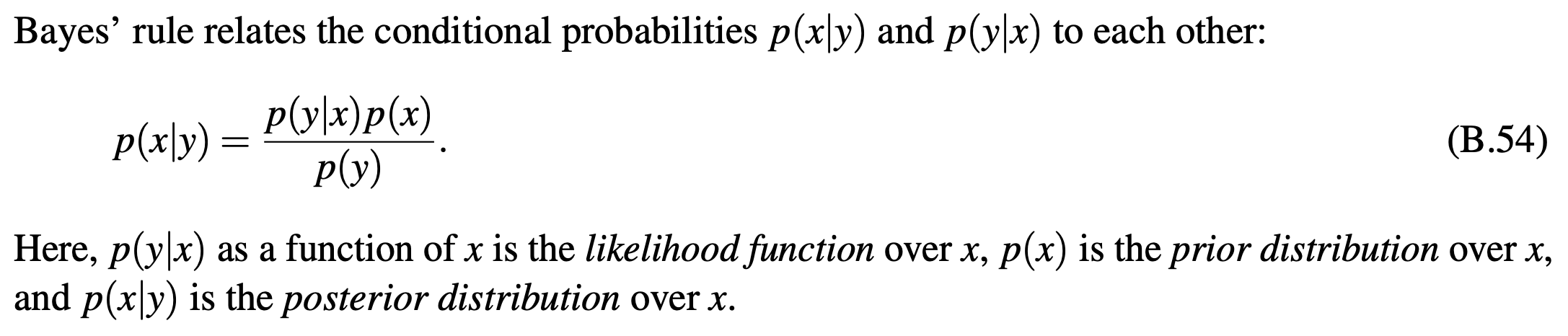 Solved Bayes’ ﻿rule relates the conditional probabilities | Chegg.com