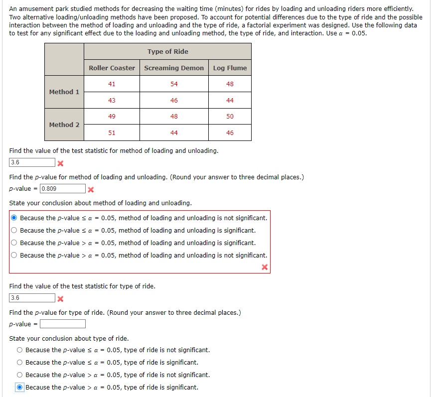 Solved An amusement park studied methods for decreasing the | Chegg.com