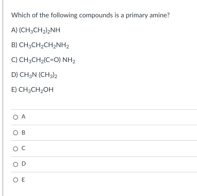 Solved Which of the following compounds is a primary amine? | Chegg.com
