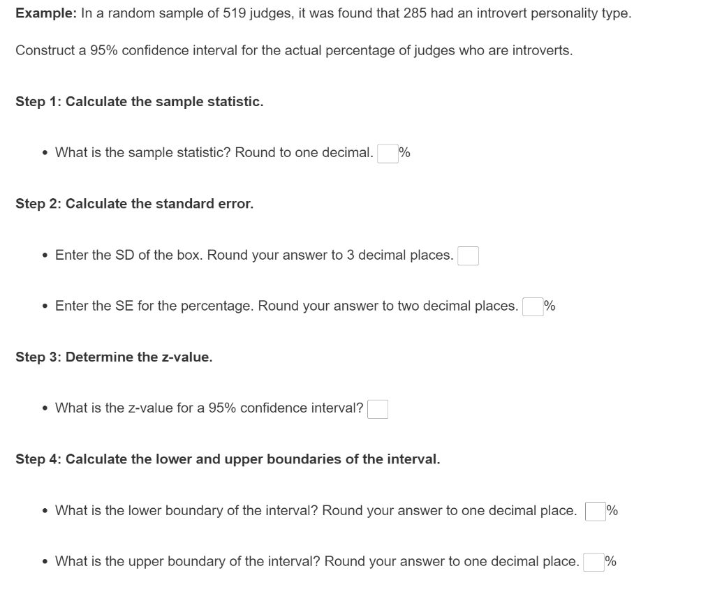Solved Example: In a random sample of 519 judges, it was | Chegg.com