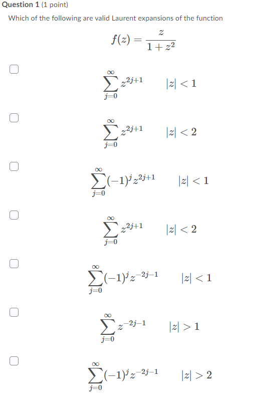 Solved Question 1 (1 point) Which of the following are valid | Chegg.com