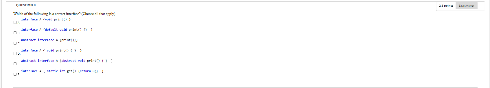 Solved QUESTION 8 2.5 points Save Answer Which of the | Chegg.com