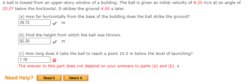 Solved A ball is tossed from an upper-story window of a | Chegg.com