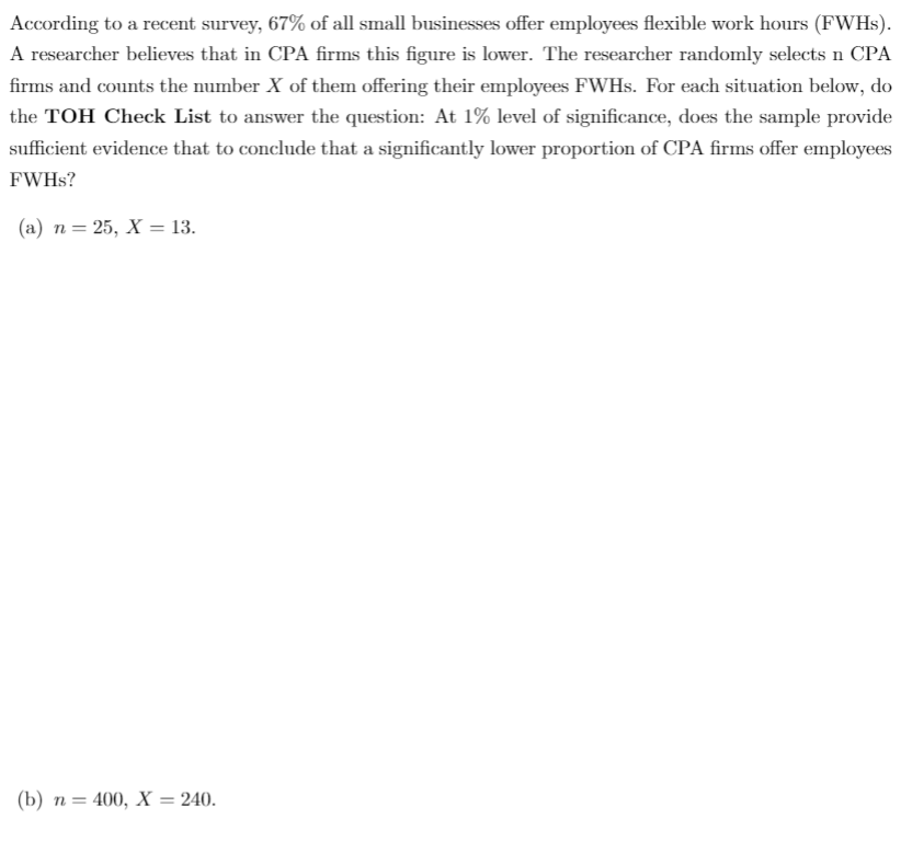 Solved TOH Check List: If mentioned, complete the following | Chegg.com