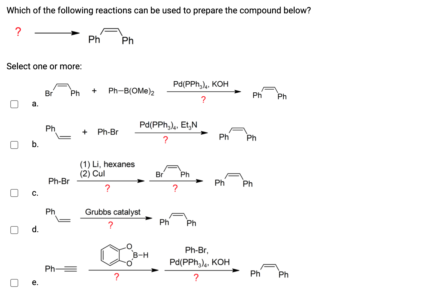 Solved Which of the following reactions can be used to | Chegg.com