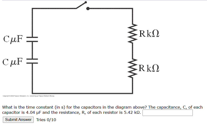 Solved What is the time constant (in s) for the capacitors | Chegg.com