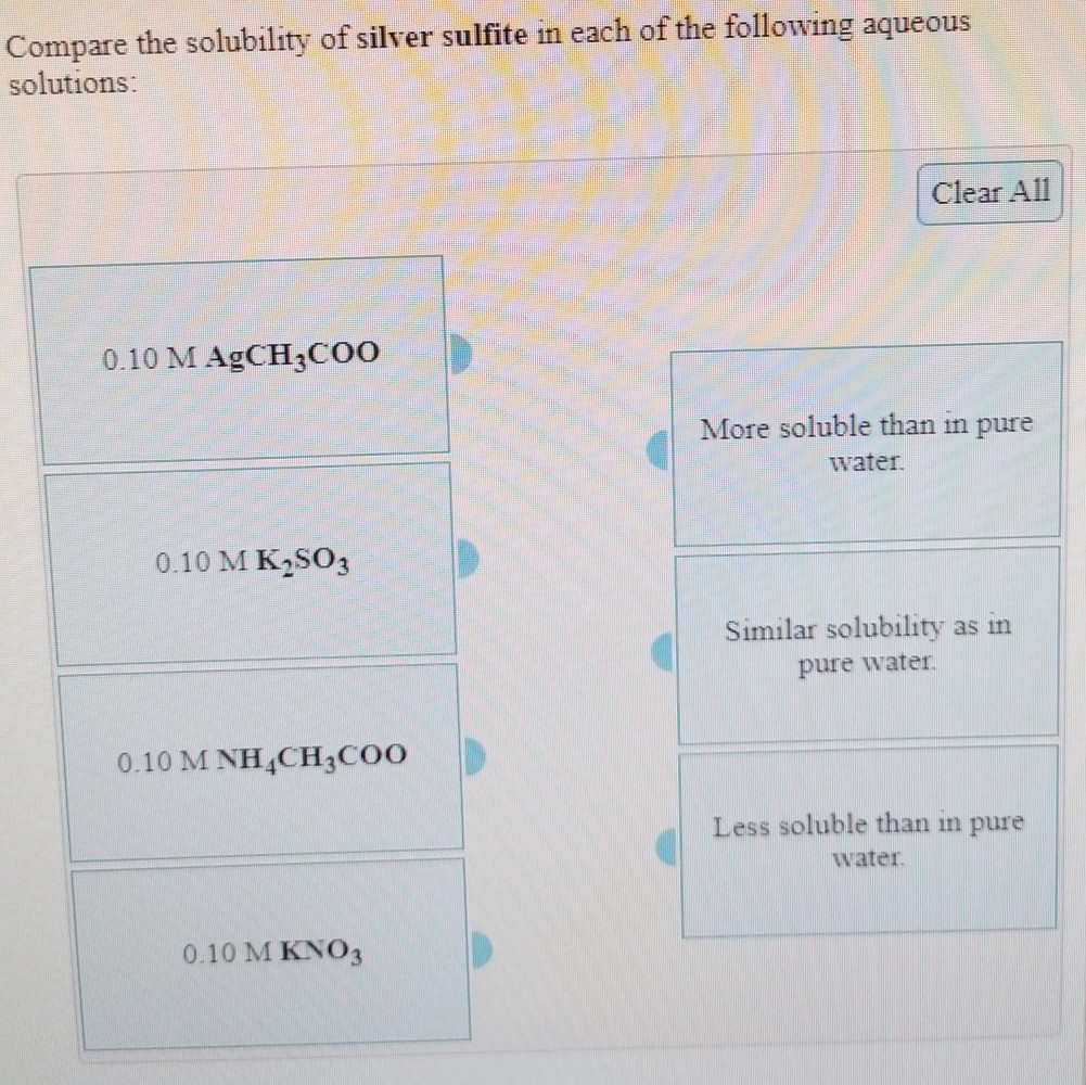Solved Compare the solubility of silver sulfite in each of | Chegg.com