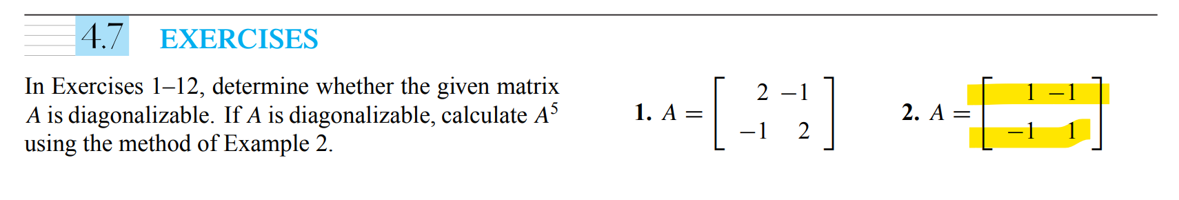 Solved In Exercises 1-12, determine whether the given matrix | Chegg.com