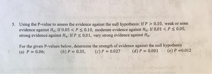 Solved Using the P-value to assess the evidence against the | Chegg.com