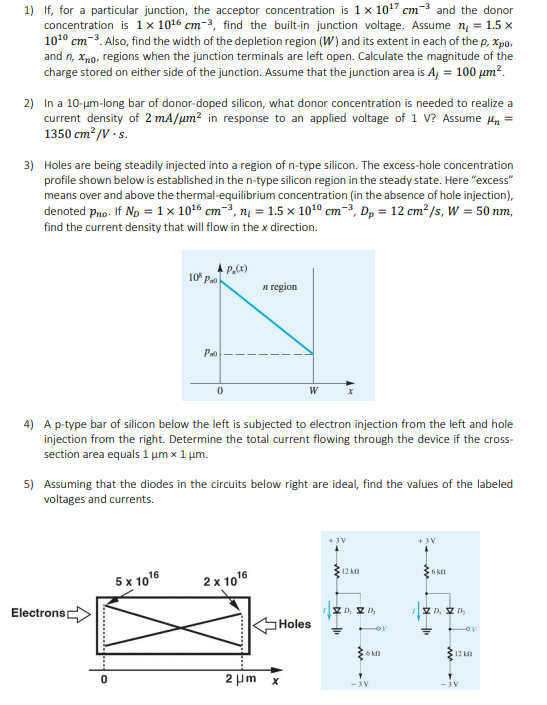 Solved 1) If, for a particular junction, the acceptor | Chegg.com