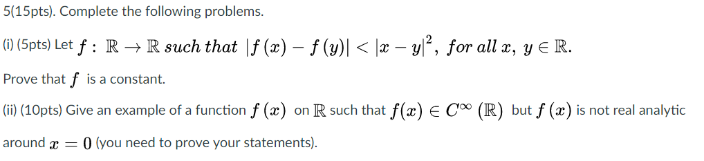 Solved 5(15pts). Complete the following problems. (1) (5pts) | Chegg.com